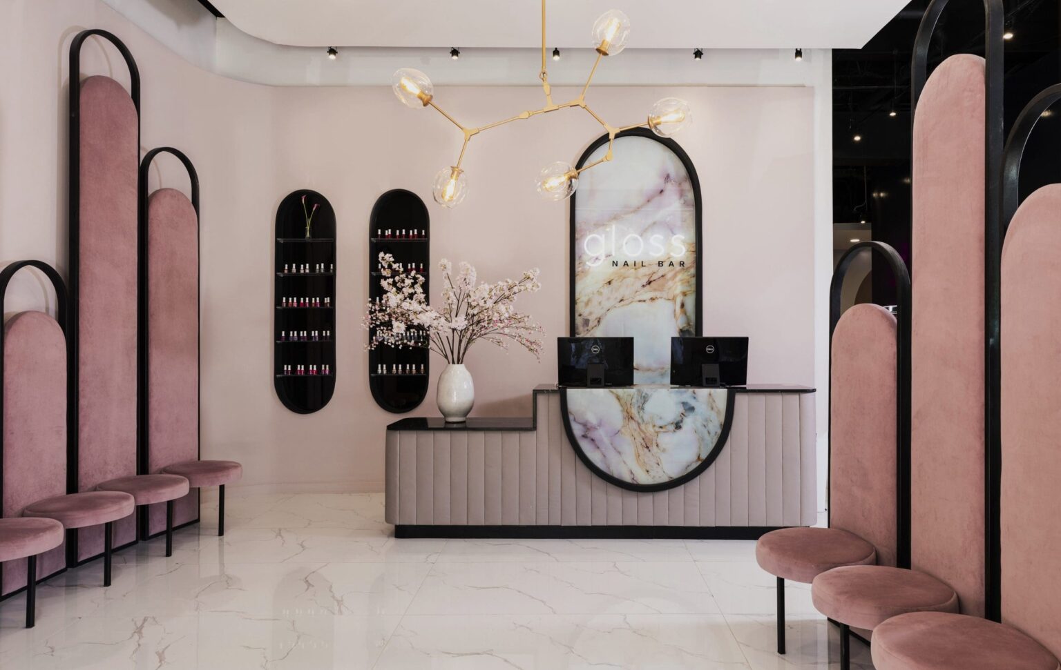 Gloss Nail Bar Luxury Interiors | Nina Magon Studio
