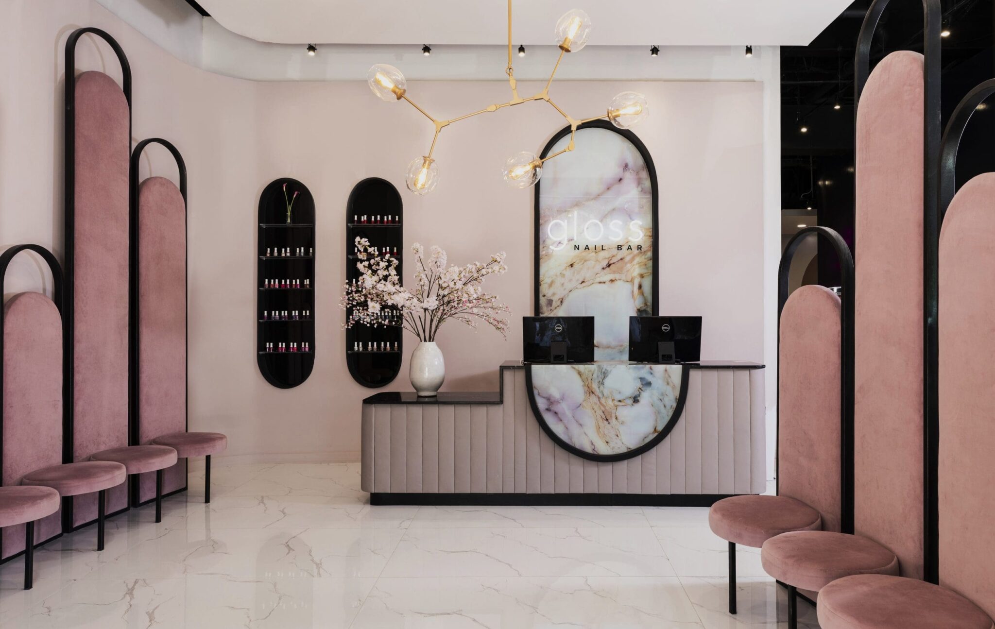 Gloss Nail Bar Luxury Interiors | Nina Magon Studio